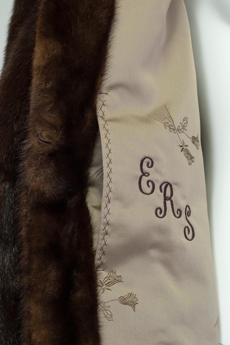 Mahogany Mink Chubby Fur Jacket with Oversize Collar, 1956 at 1stDibs