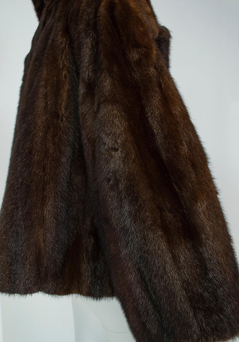 Mahogany Mink Chubby Fur Jacket with Oversize Collar, 1956 at 1stDibs