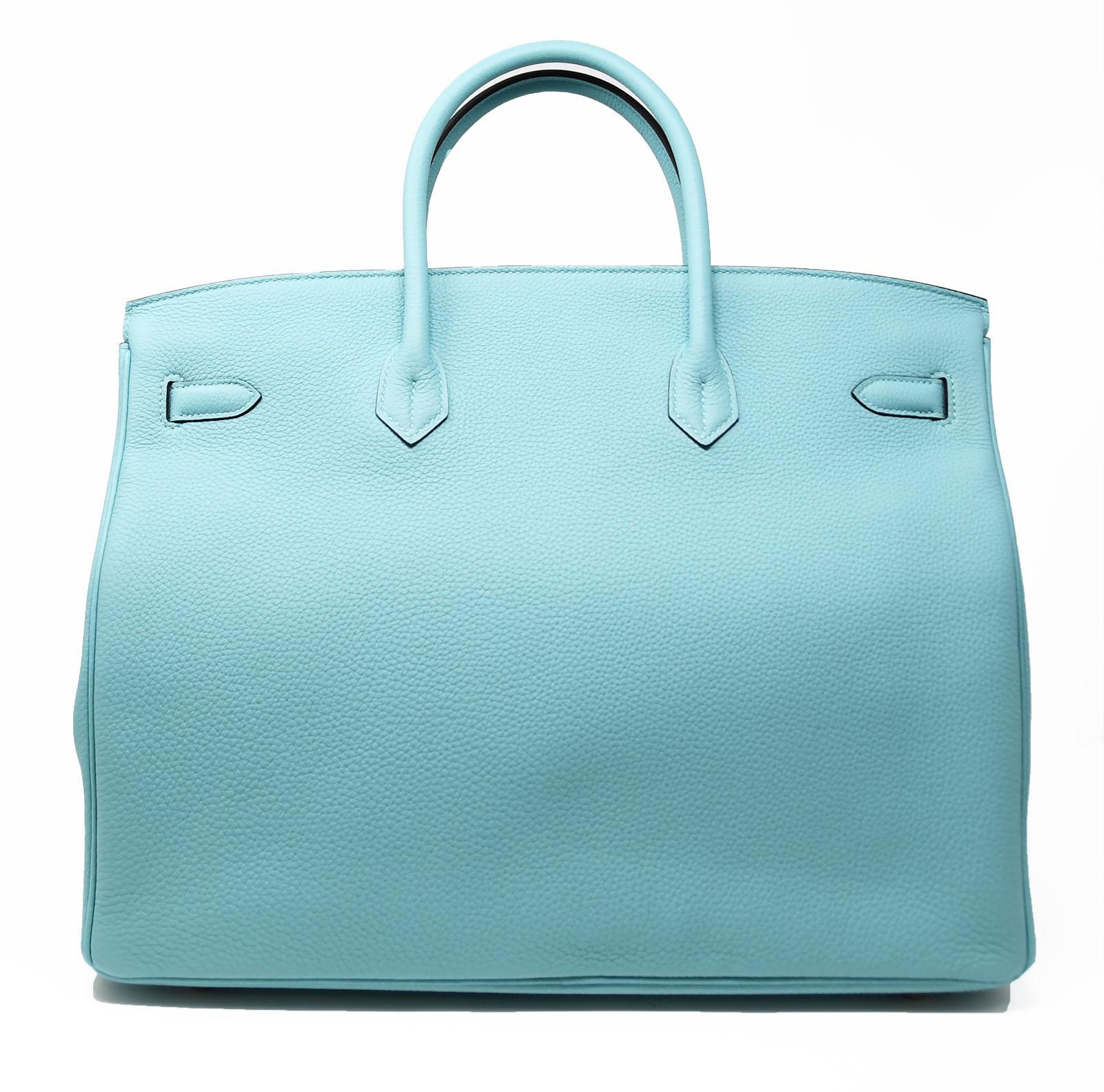 Hermes Birkin Bag 40cm Blue Atoll Clemence GHW For Sale at 1stDibs ...
