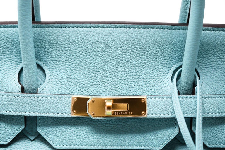 Hermes Birkin Bag 40cm Blue Atoll Clemence GHW For Sale at 1stDibs ...
