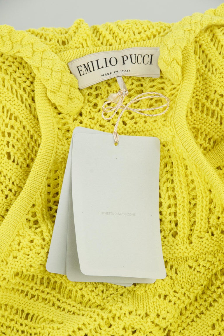 Pucci Bright Yellow Crochet Maxi Dress For Sale at 1stDibs | yellow ...