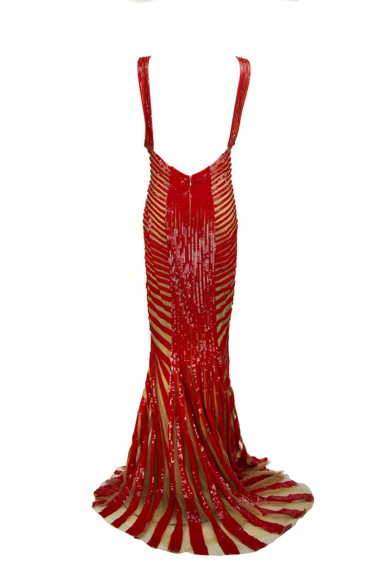 Zuhair Murad Red Beaded Gown For Sale at 1stDibs | zuhair murad gown