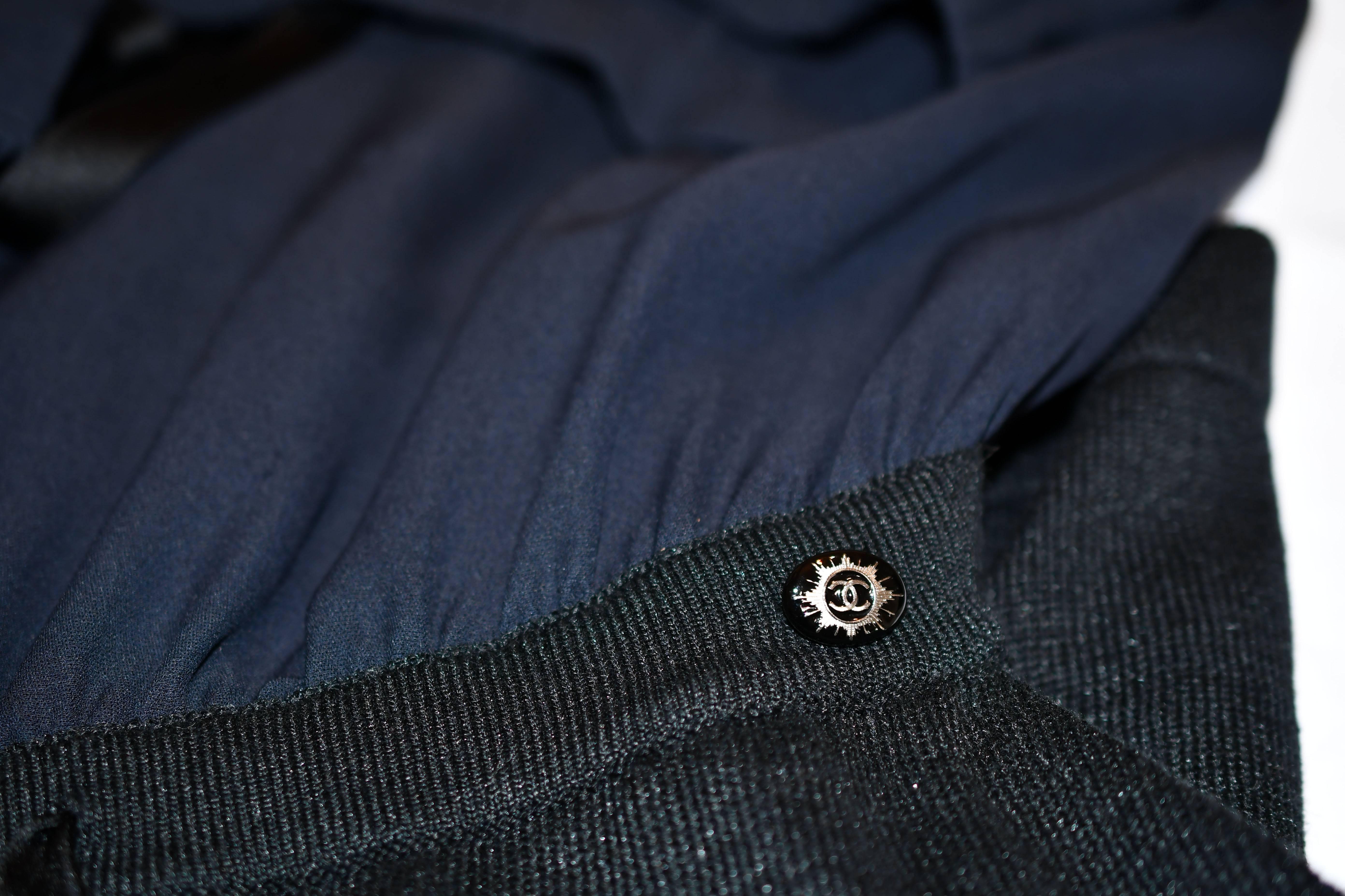 Chanel Strapless Sexy Romper in Navy and Black For Sale at 1stDibs