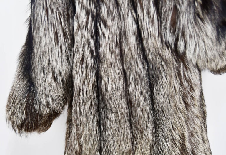 Silver Fox Fur Coat For Sale at 1stDibs