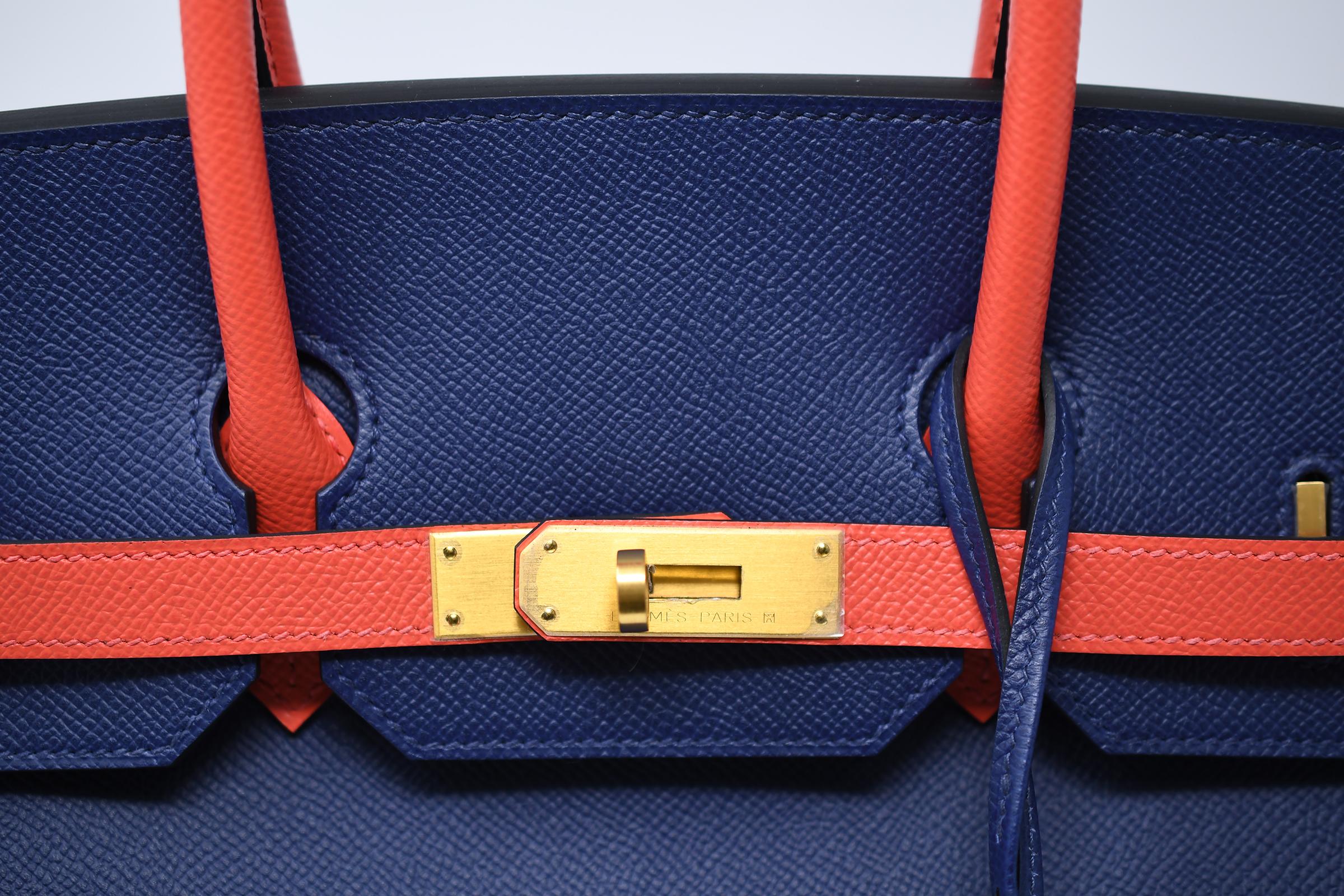 Hermes Birkin Bag 35cm HSS Bi Color Navy and Salmon For Sale at 1stDibs ...