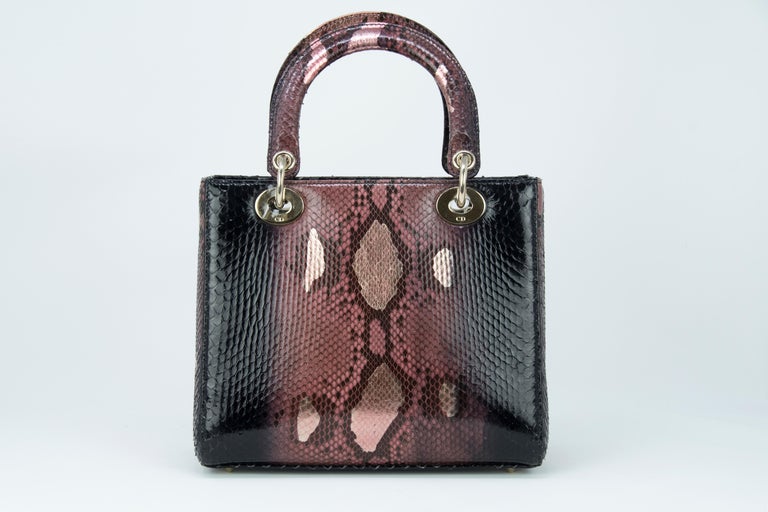 Dior Medium Metallic Python Lady Dior Bag at 1stDibs | lady dior mini ...