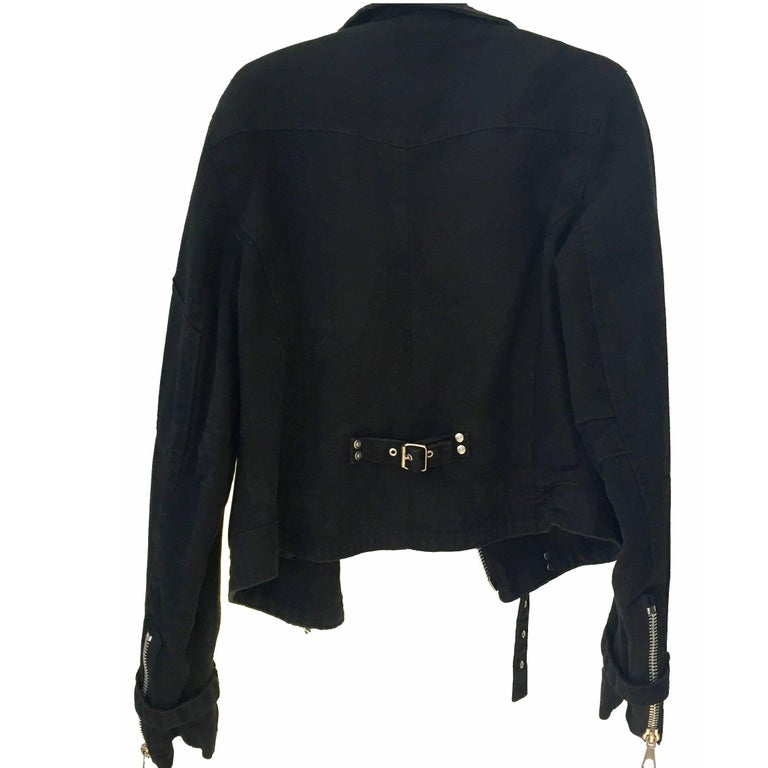 French made Cotton Canvas Moto Bomber Motorcycle Jacket at 1stDibs ...