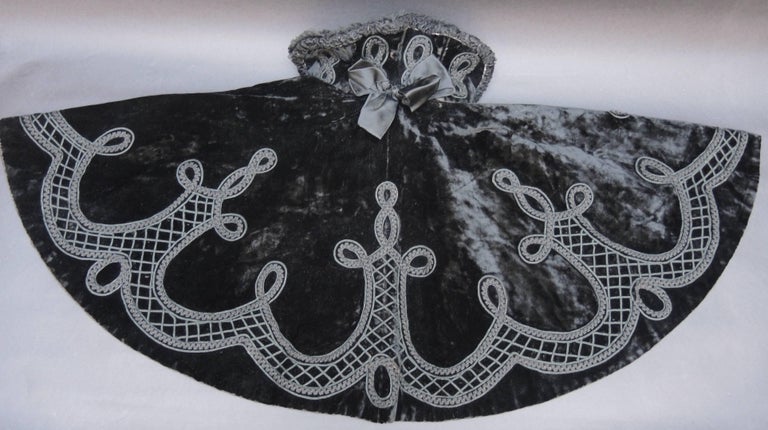 19th Century American Victorian Black Silk Velvet Embroidered Capelet ...