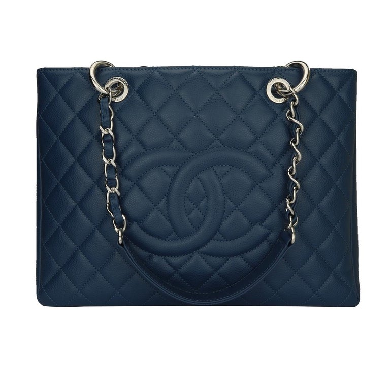 CHANEL Grand Shopping Tote (GST) Blue Caviar with Silver Hardware 2013 ...