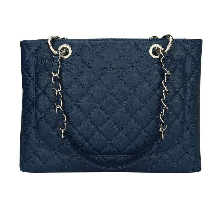 CHANEL Grand Shopping Tote (GST) Blue Caviar with Silver Hardware 2013 ...