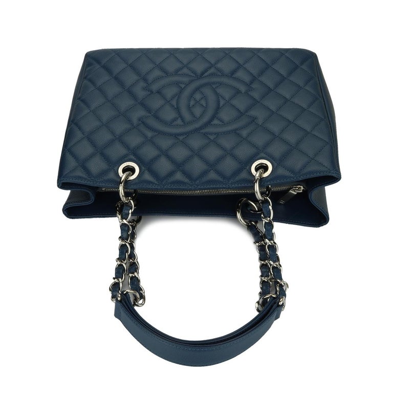 CHANEL Grand Shopping Tote (GST) Blue Caviar with Silver Hardware 2013 ...