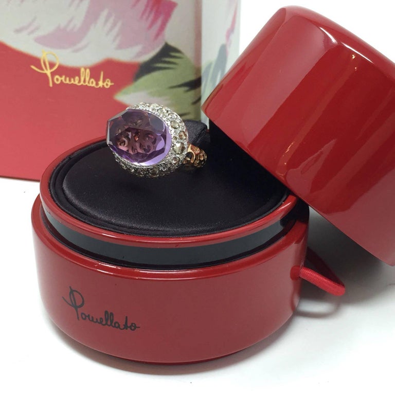 POMELLATO RING Tango collection in rose gold amethyst, brown diamonds ...