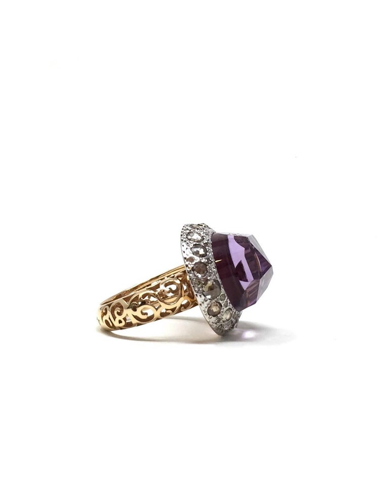 POMELLATO RING Tango collection in rose gold amethyst, brown diamonds ...