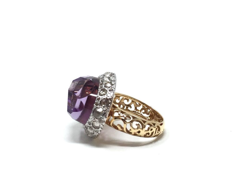 POMELLATO RING Tango collection in rose gold amethyst, brown diamonds ...