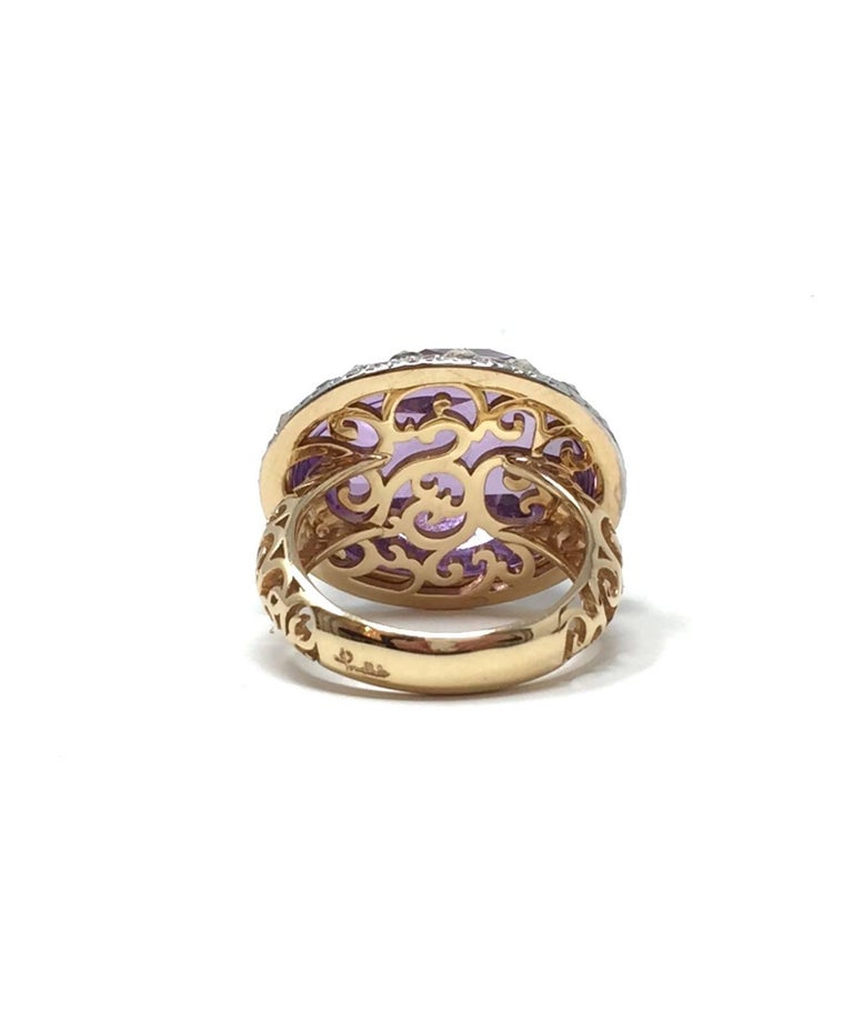 POMELLATO RING Tango collection in rose gold amethyst, brown diamonds ...