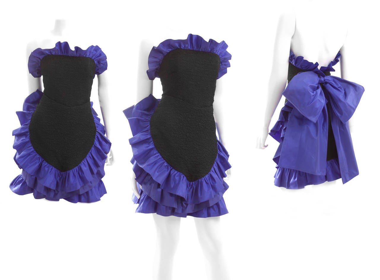 1987 Yves Saint Laurent Cocktail Dress For Sale at 1stDibs