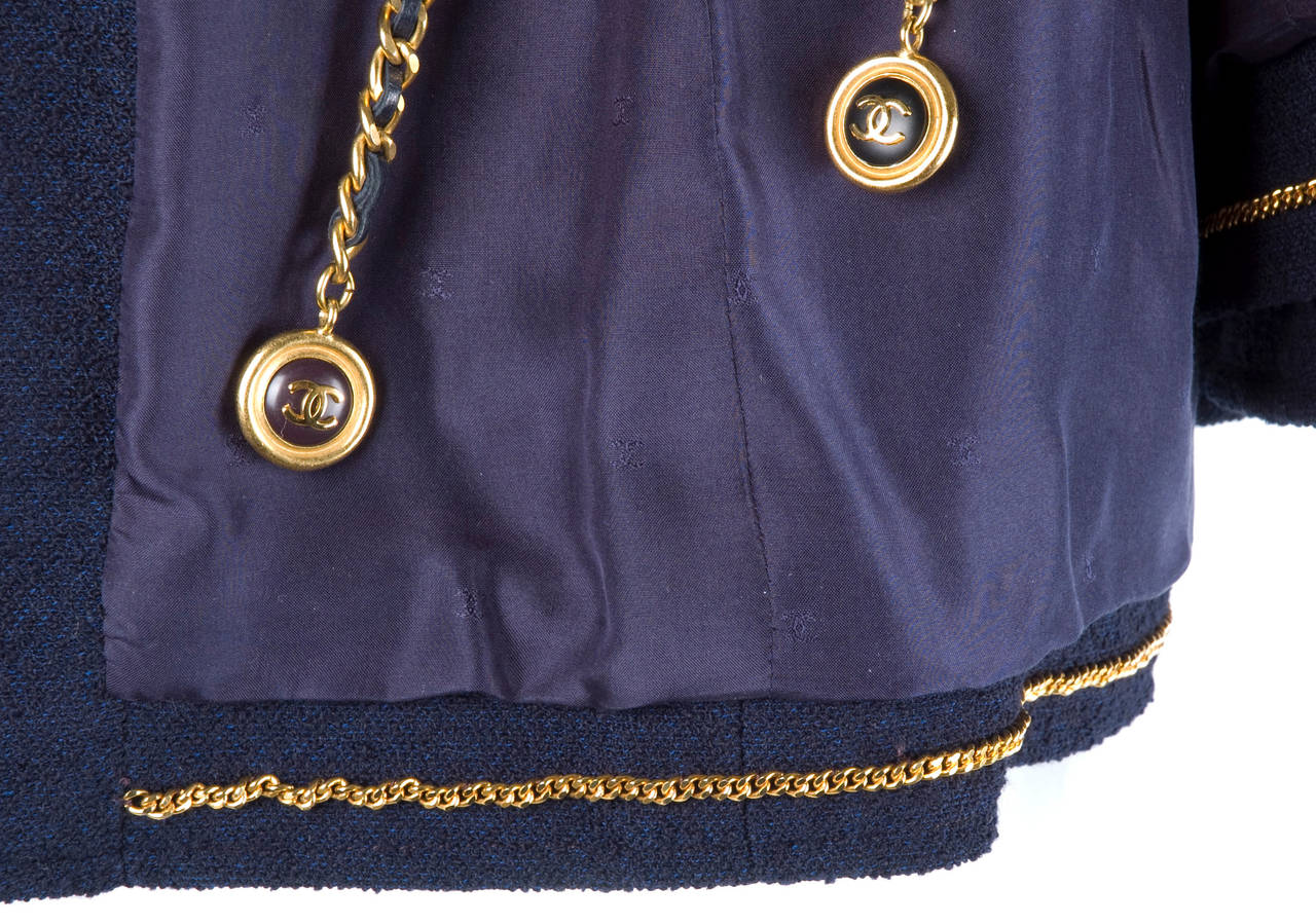 Chanel Elegant Jacket with CC Chain Closure at 1stDibs