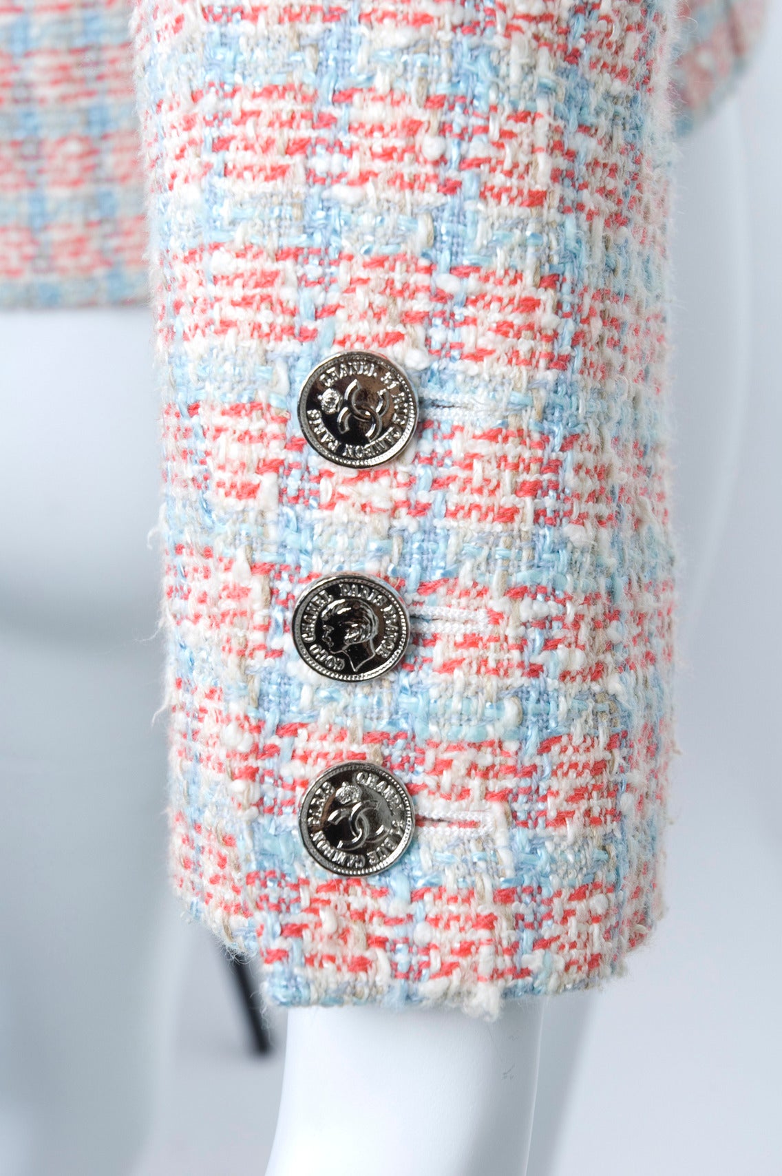 1996 Chanel Jacket Silver Buttons For Sale at 1stDibs