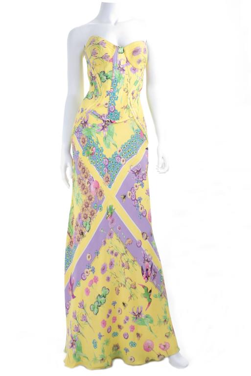 2004 Versace Silk Satin Gown For Sale at 1stDibs