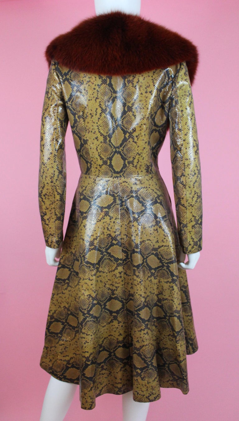 Alexander McQueen Python Embossed Leather and Fox Fur Coat, Pre-A/W ...