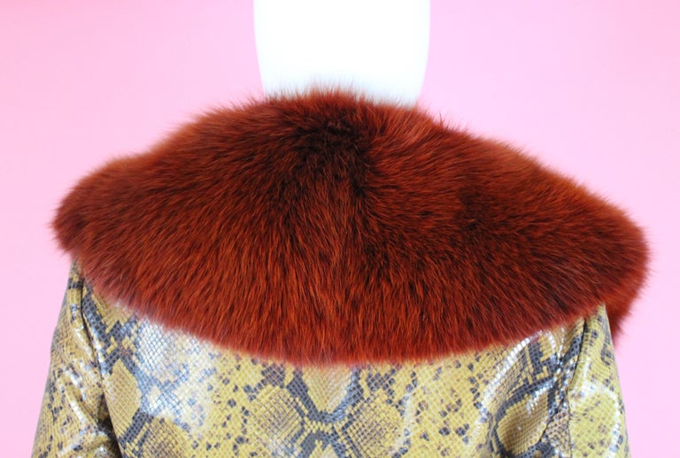 Alexander McQueen Python Embossed Leather and Fox Fur Coat, Pre-A/W ...