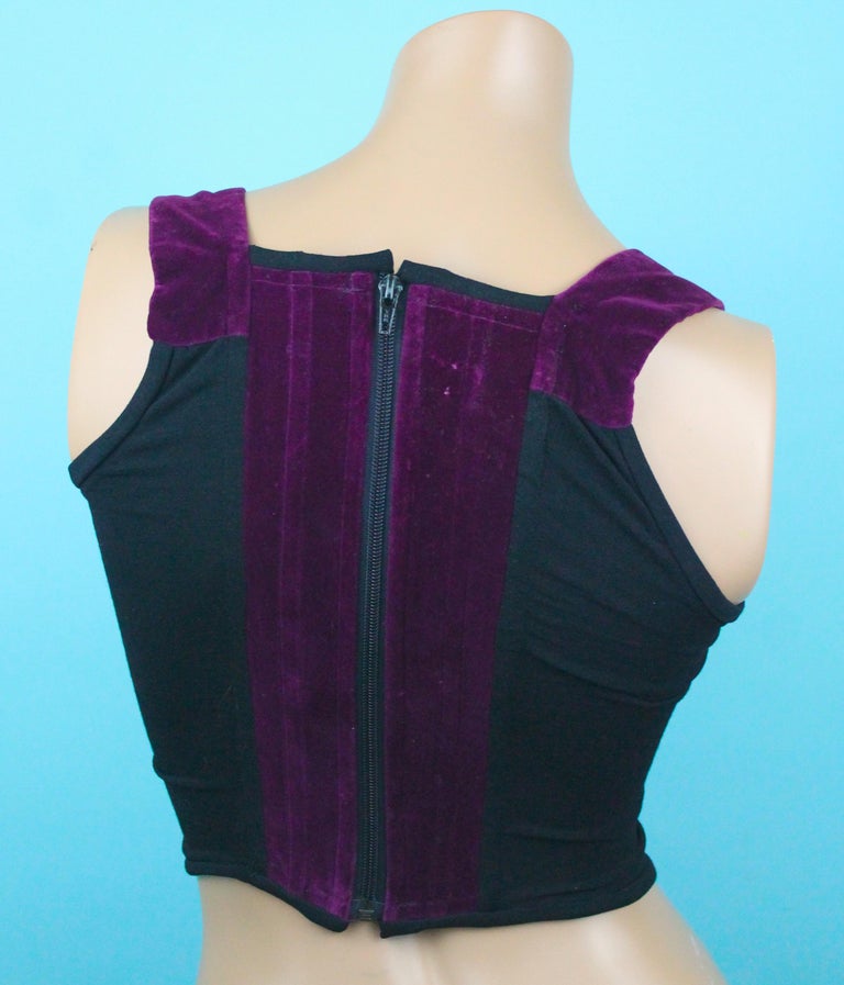 Vivienne Westwood Magenta Velvet Corset from Gold Label, c. 90's. Size ...