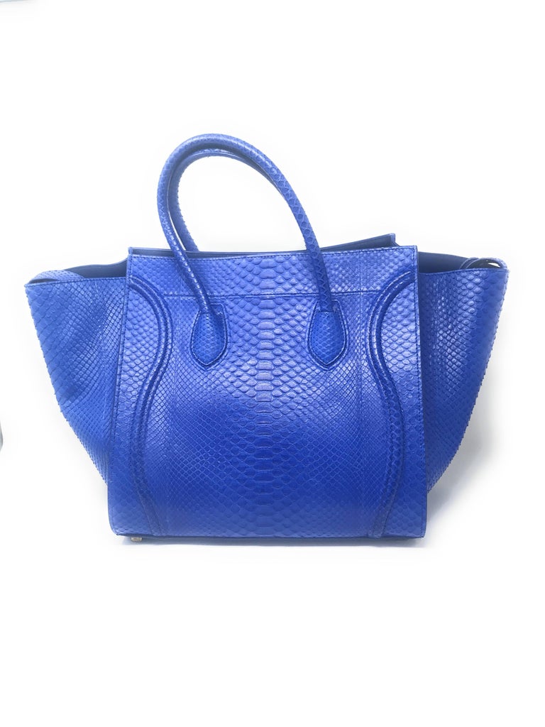 Celine Phantom Blue Python Bag For Sale at 1stDibs | celine python bag ...