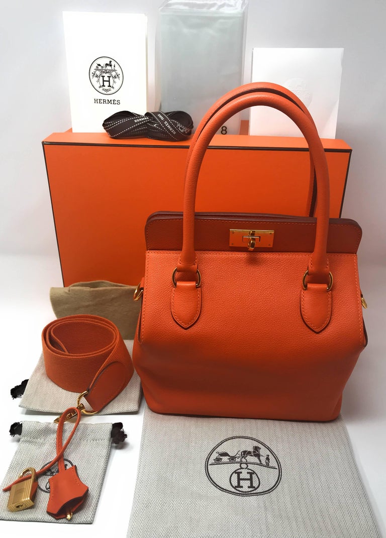 Hermes Toolbox 20cm Orange Feu Toolbox For Sale at 1stDibs | toolbox 20 bag