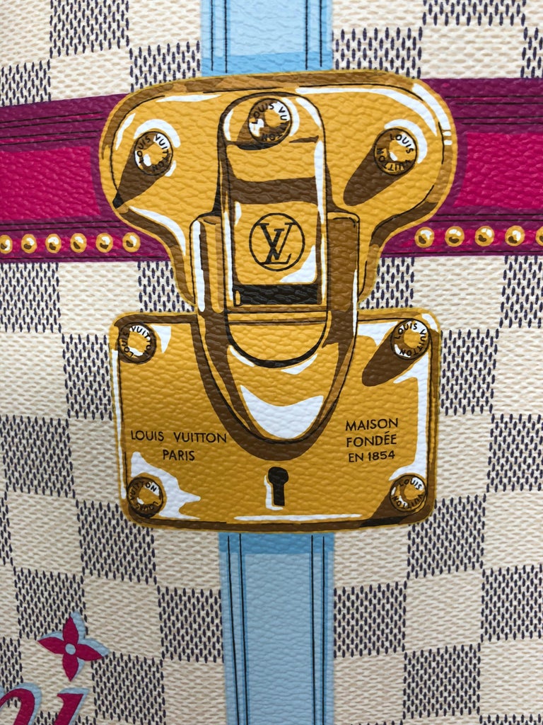Louis Vuitton Miami Special Trunks Neverfull MM Damier Azur Bag at ...