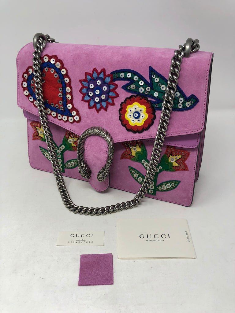 Gucci Dionysus Medium Beaded Heart and Flowers Pink Shoulder Bag at ...