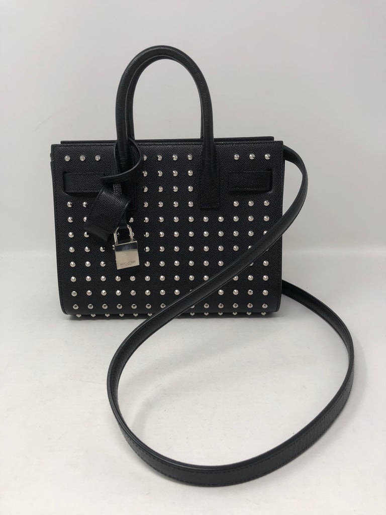 Yves Saint Laurent Black Studded Nano Sac Du Jour Bag at 1stDibs ...