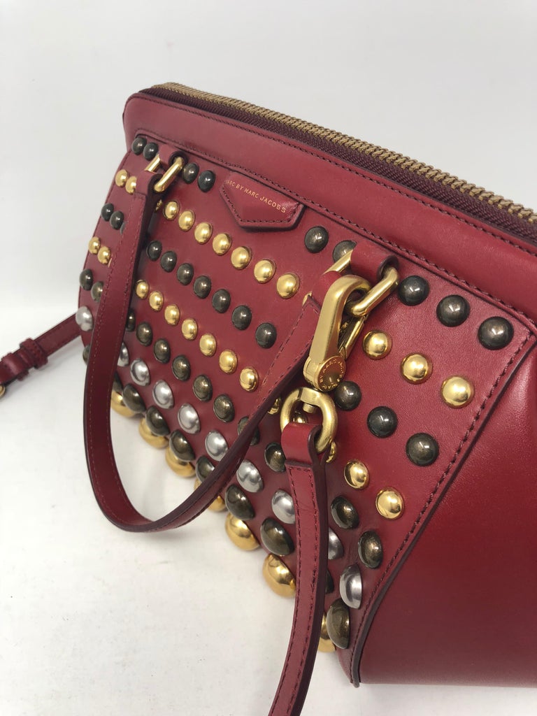 Marc Jacobs Studded Red Bag at 1stDibs | marc jacobs studded bag, red ...