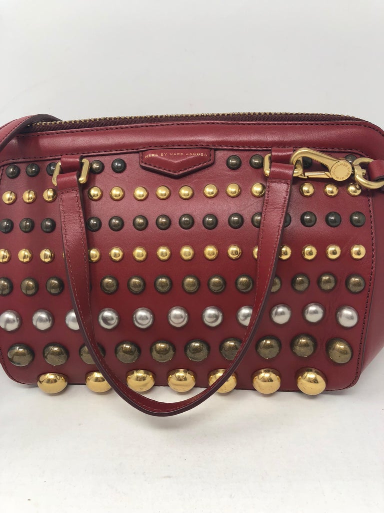 Marc Jacobs Studded Red Bag at 1stDibs | marc jacobs studded bag, red ...
