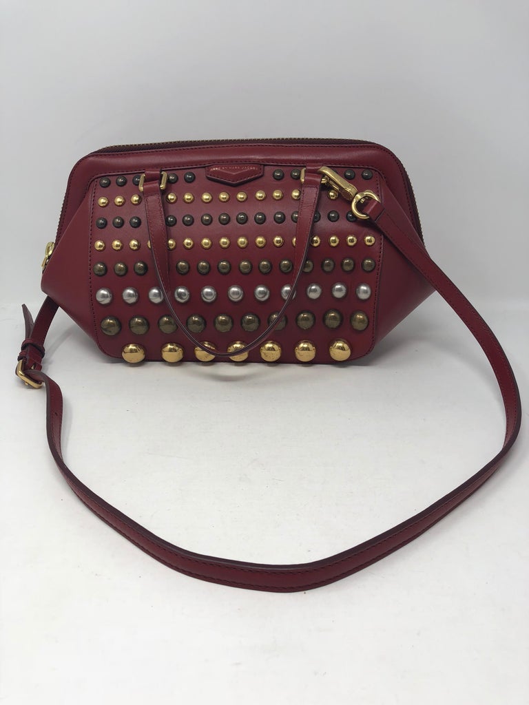 Marc Jacobs Studded Red Bag at 1stDibs | marc jacobs studded bag, red ...