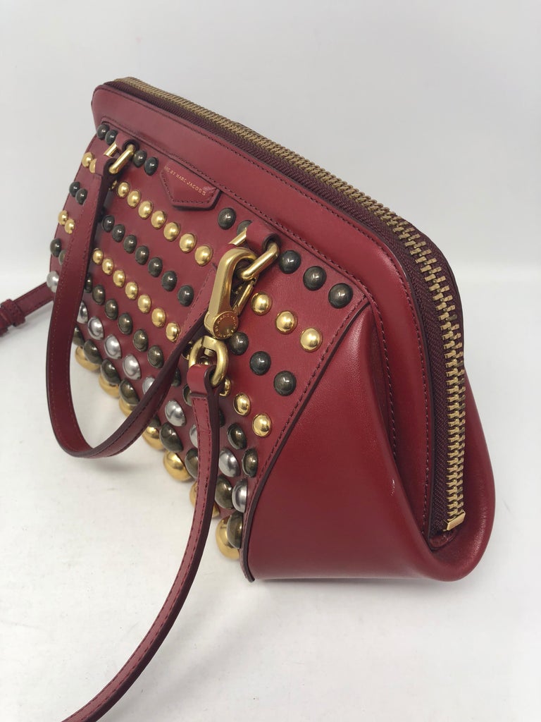 Marc Jacobs Studded Red Bag at 1stDibs | marc jacobs studded bag, red ...