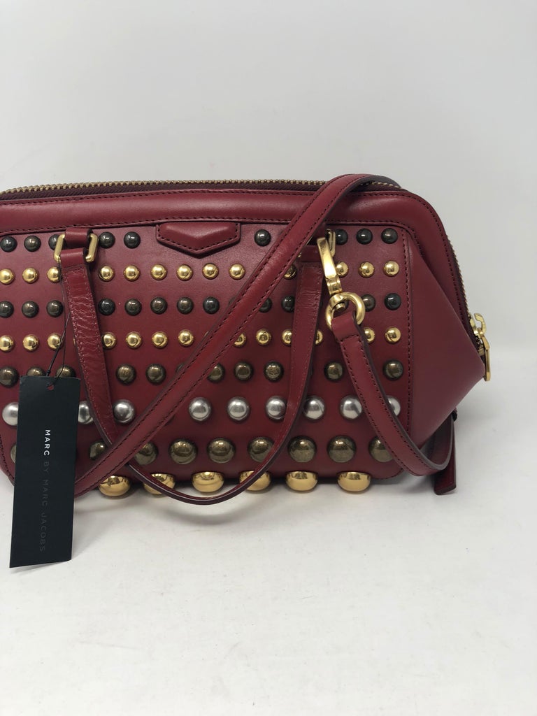 Marc Jacobs Studded Red Bag at 1stDibs | marc jacobs studded bag, red ...