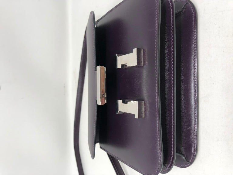 Hermes Mini Constance 18 Purple Bag at 1stDibs