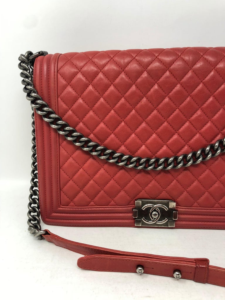 Chanel Red Boy Bag at 1stDibs