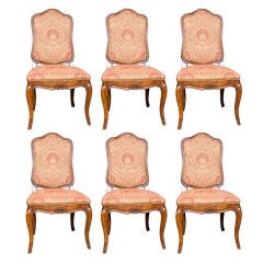 Set of Six Paisley Upholstered Dining Chairs at 1stDibs
