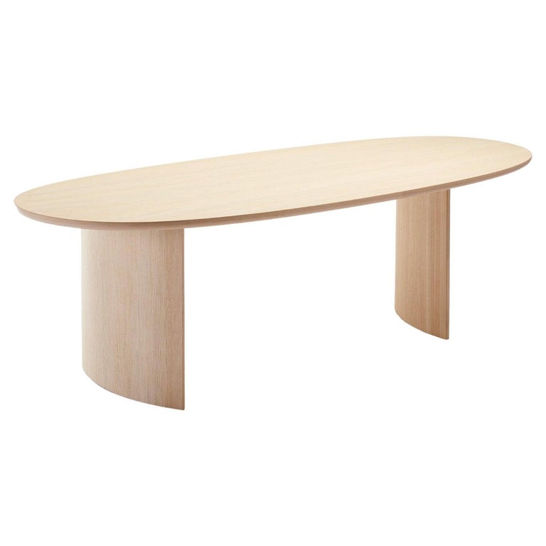 Arco Solid Oak White Oil Dew Table Designed by Sabine Marcelis in STOCK ...