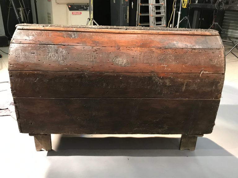 Arcon, Chest, Coffer, Leather, Spanish, Baroque, Brass Studwork, Domed ...