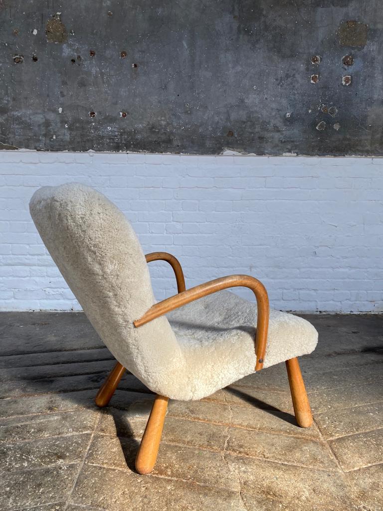 Arctander "Muslingestolen" or "Clam" Chair in Shearling at 1stDibs
