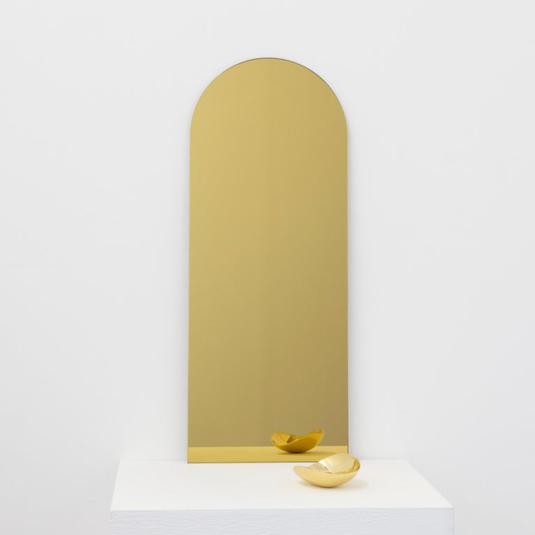 Arcus Gold Tinted Arched Frameless Contemporary Mirror, Customisable ...