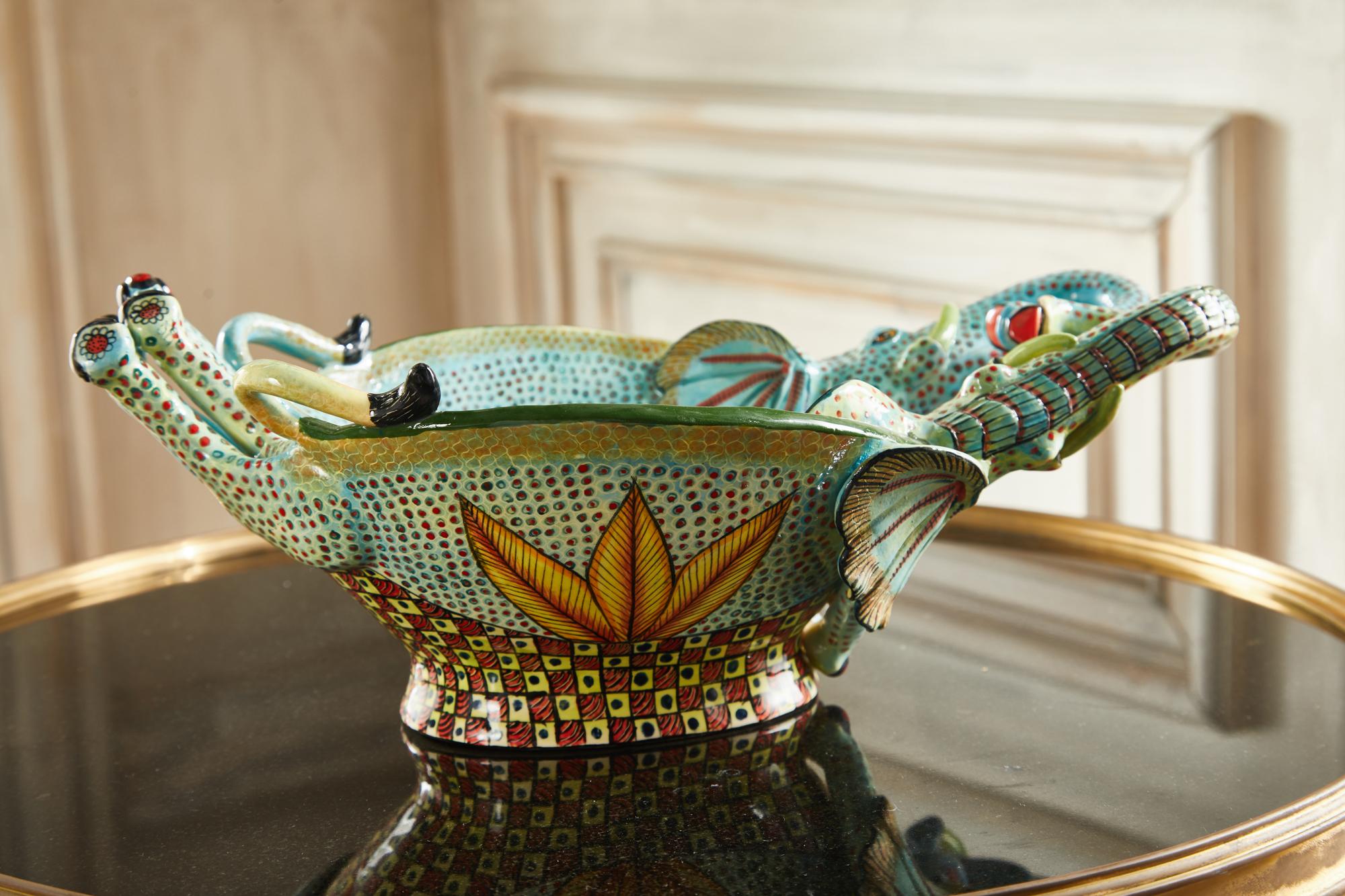 Ardmore Ceramic Elephant Center Piece For Sale at 1stDibs