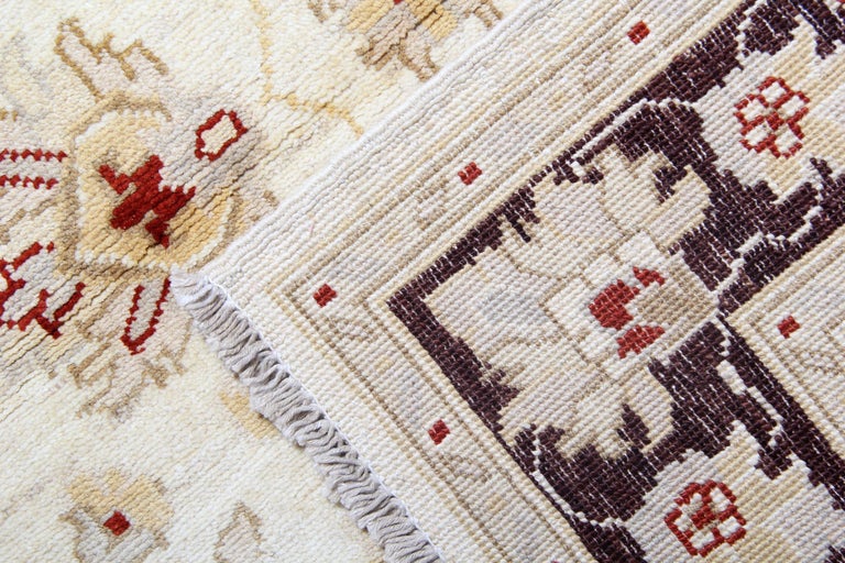 Area Rug, Handmade Carpet Cream Floral Rug For Sale at 1stDibs