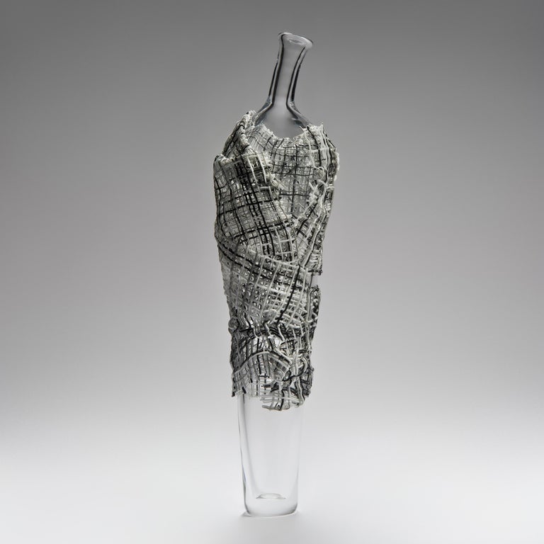 Ares, a black, white and grey figurative glass sculpture by Cathryn ...