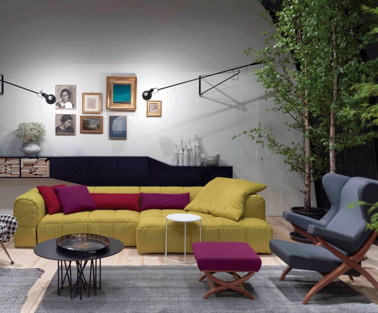 Arflex Fiorenza Armchair in Steelcut Red Fabric and Black Frame by ...