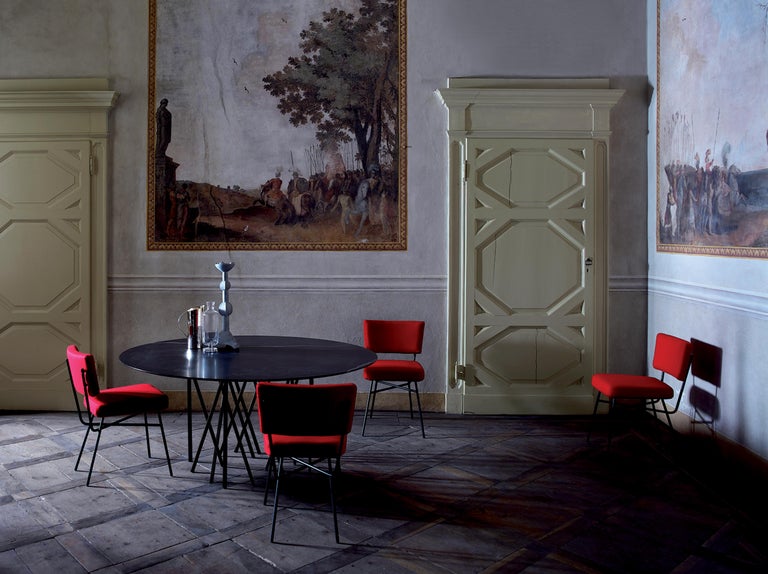 Arflex Octopus 160cm Table in Marquinia Marble with Black Base by Carlo Colombo For Sale at 1stDibs