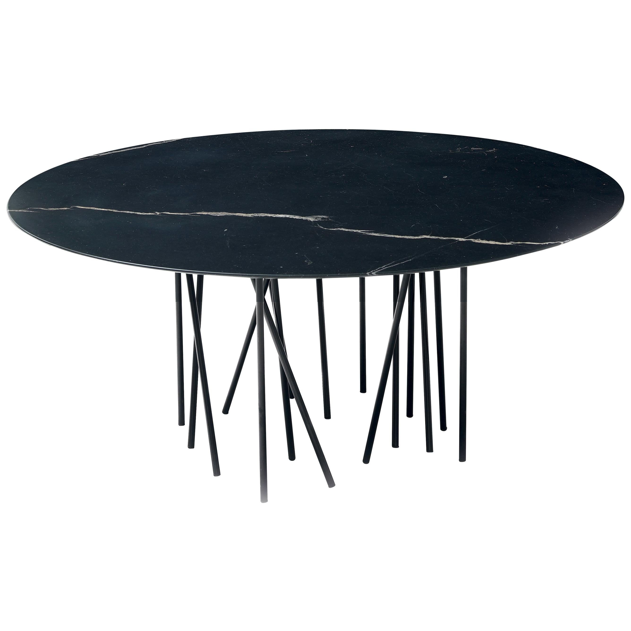 Arflex Octopus 80cm Table in Marquinia Marble with Black Base by Carlo ...