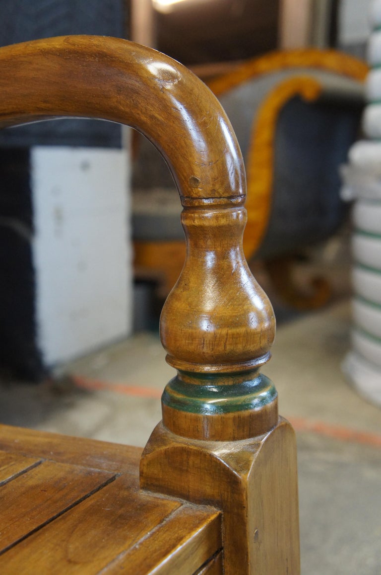 Arhaus Spanish Colonial Teak Carved Country Farmhouse Hall Entry Bench ...